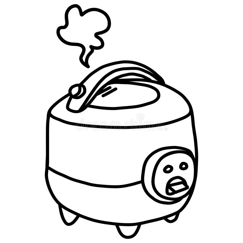 Rice Cooker Electric Doodle Drawing Vector Art Icon Stock Vector ...
