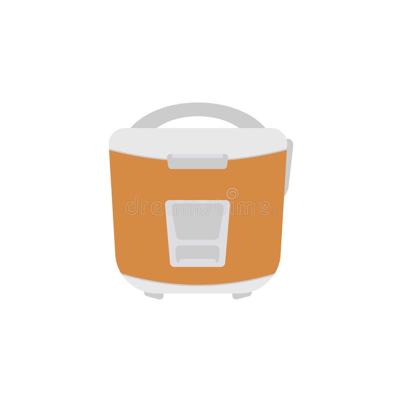 Rice Cooker Flat Design Vector Illustration Isolated on White ...