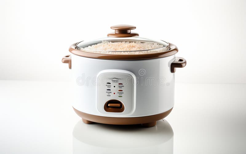 Rice Cooker on the White Background -Generative Ai Stock Illustration ...