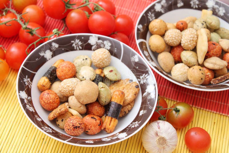 Rice Cookies stock image. Image of japanese, biscuit - 18209963