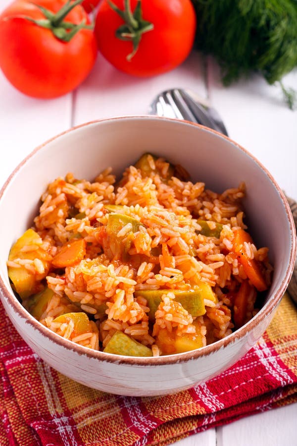Rice and Courgette, Carrot Casserole Stock Photo - Image of rice ...