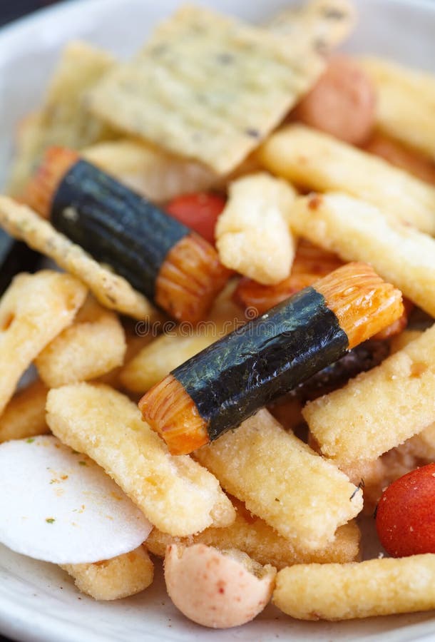 Rice cracker stock image. Image of snack, nutrition, brown - 47696981