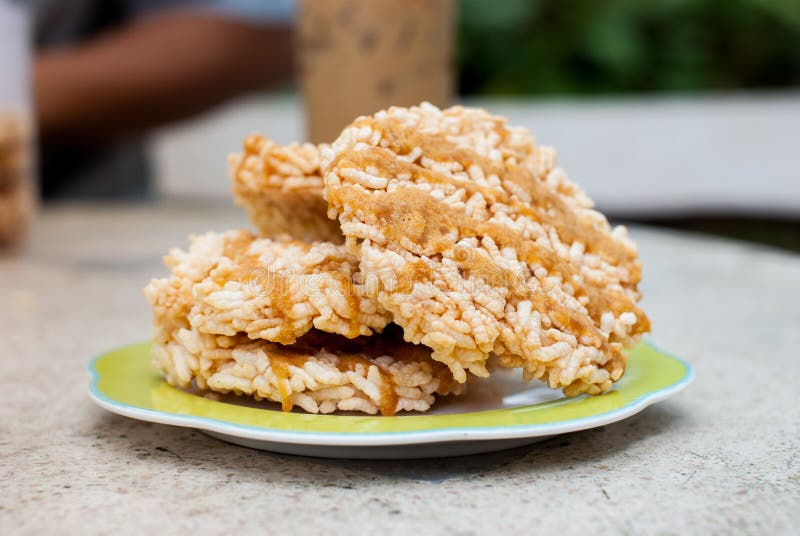 Rice Cracker (Khao Tan) is the Thai Dessert Stock Photo - Image of ...