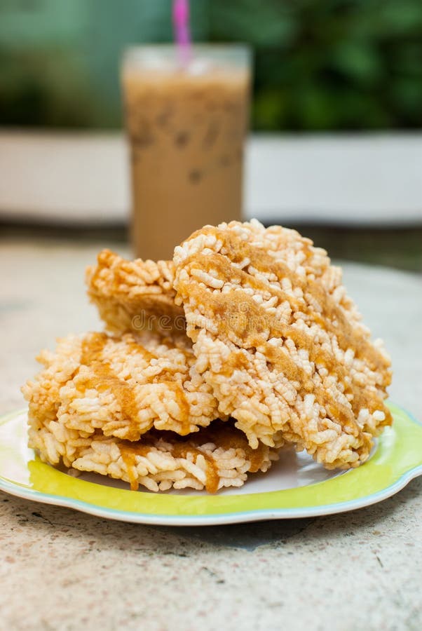 Rice Cracker (Khao Tan) is the Thai Dessert Stock Image - Image of ...