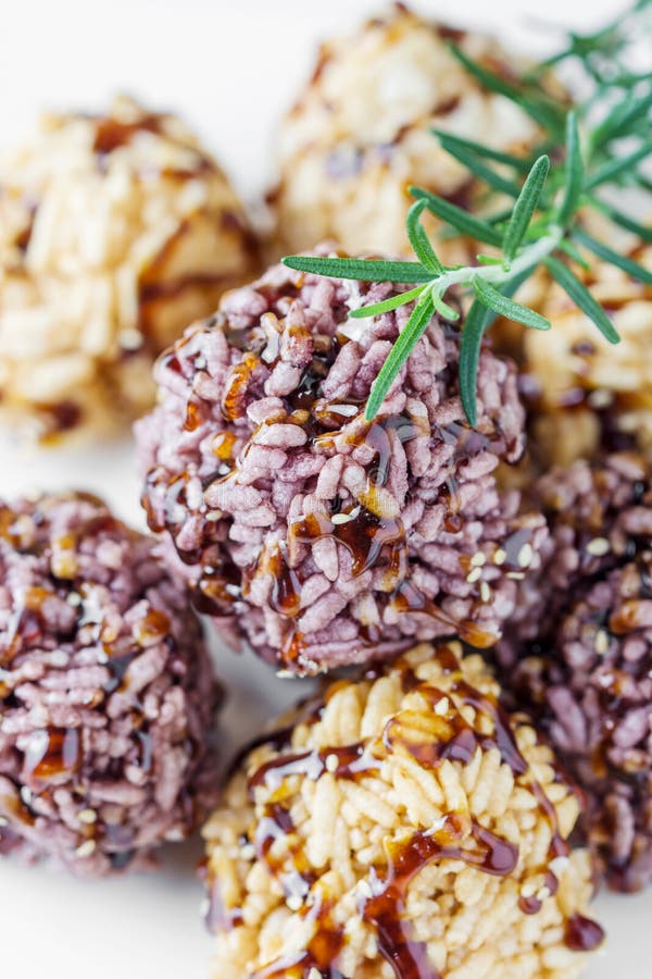 Rice Cracker or Puffed Rice with Sugar Stock Image - Image of snack ...