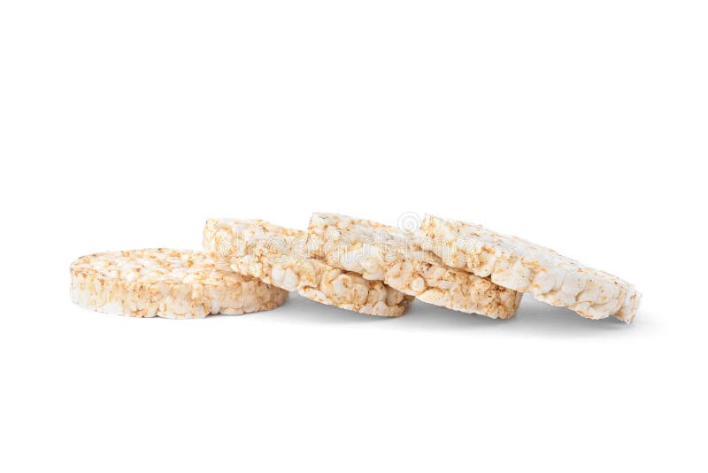 Rice Crisp Bread Isolated on White Background. Stock Photo - Image of ...