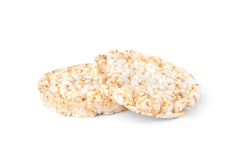 Rice Crisp Bread Isolated on White Background. Stock Photo - Image of ...