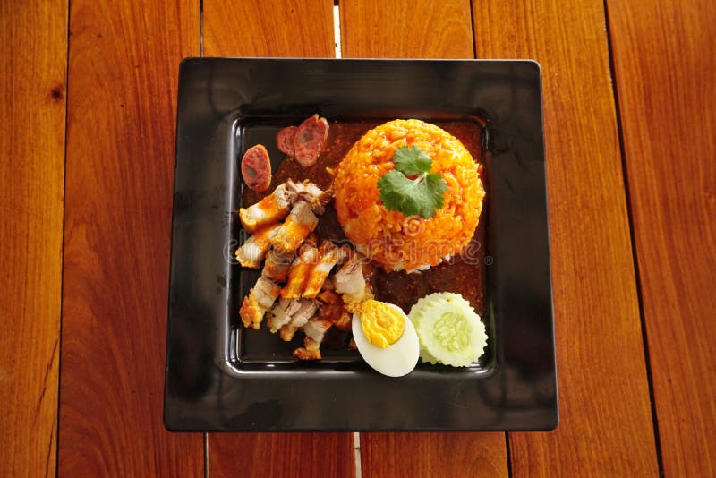Crispy Pork Roasted on Rice with Sweet Sauce, Chinese Cuisine Menu ...