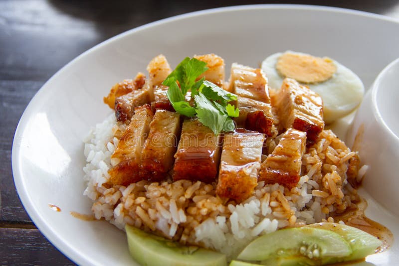 Rice crispy pork stock image. Image of roast, meat, plate - 94051665