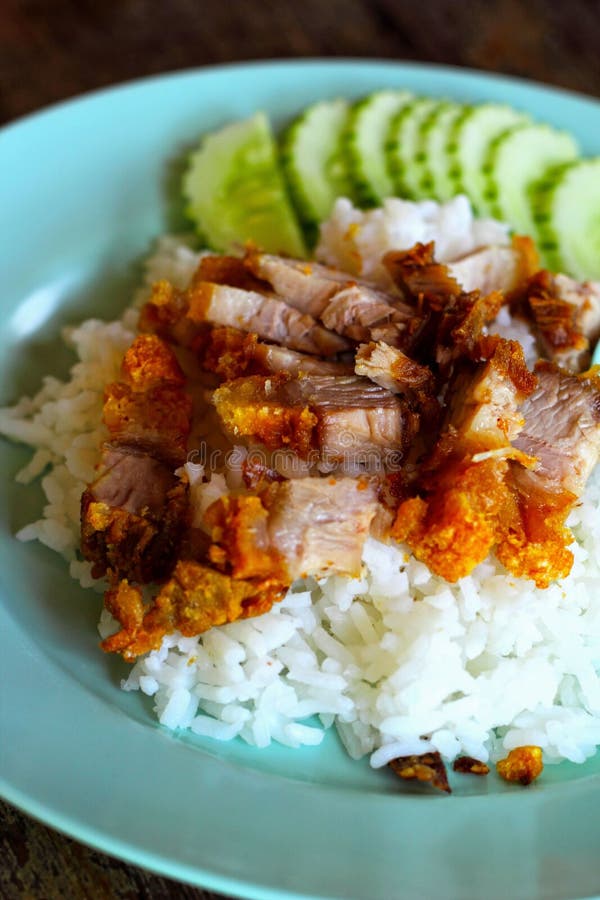 Rice crispy pork stock image. Image of tasty, thai, asian - 33478325