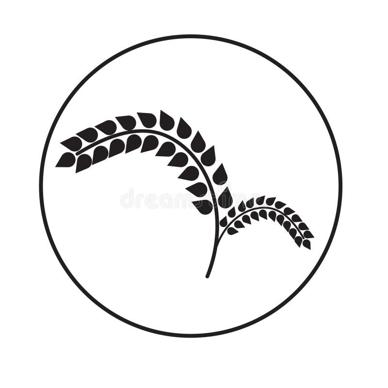 Crop Symbol. Rice or Wheat Ears Design Element. Agriculture Grain Stock ...