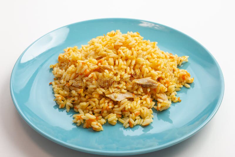 Rice with Curry and Chicken Stock Photo - Image of culture, garlic ...
