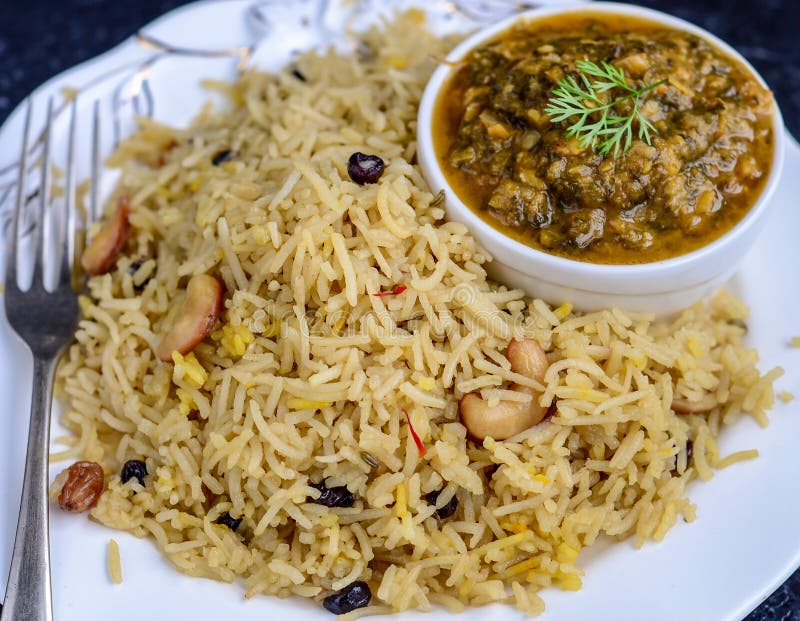 Rice and Curry stock photo. Image of thali, curry, rice - 73797126