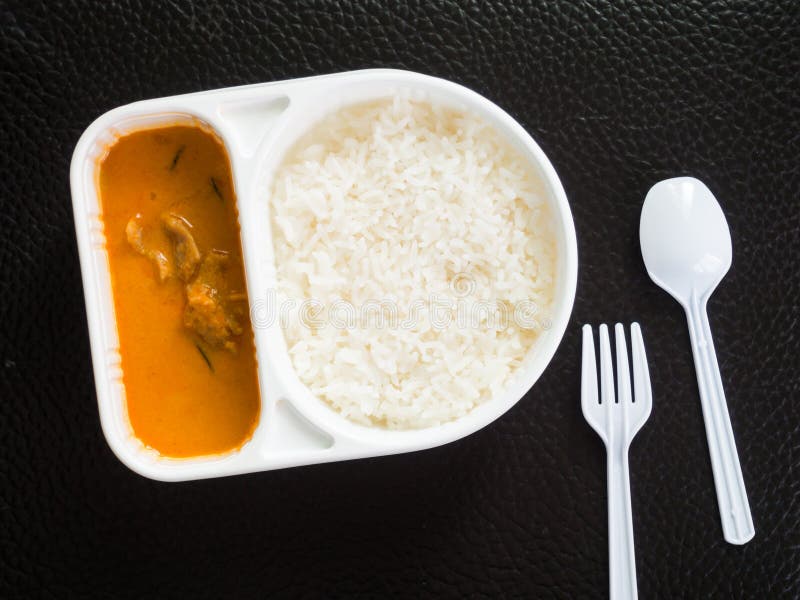 Rice and Curry in the Meal Box Set Stock Photo - Image of lunch, asian ...
