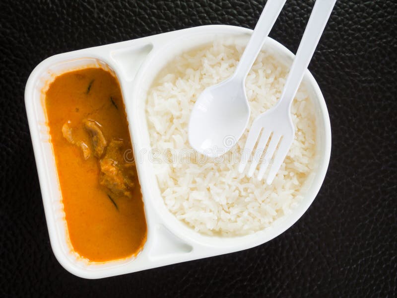 Rice and Curry in the Meal Box Set Stock Photo - Image of fresh ...