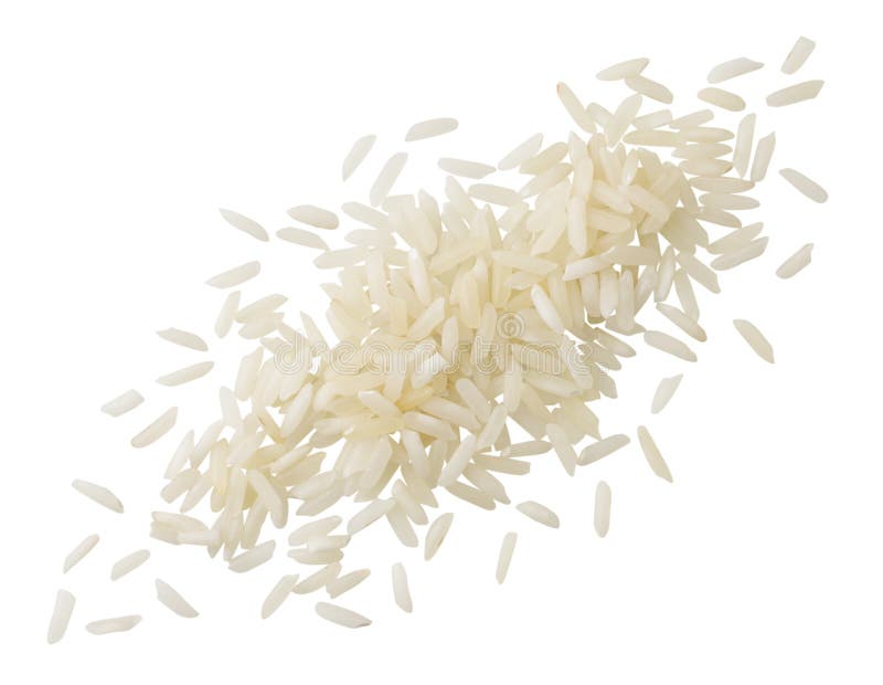 Rice Cut on a White Background. Isolated, Top View Stock Image - Image ...