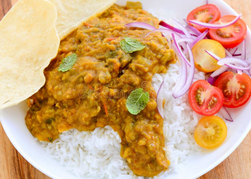 Rice and Dal stock photo. Image of onions, mustard, cuisine - 90766348