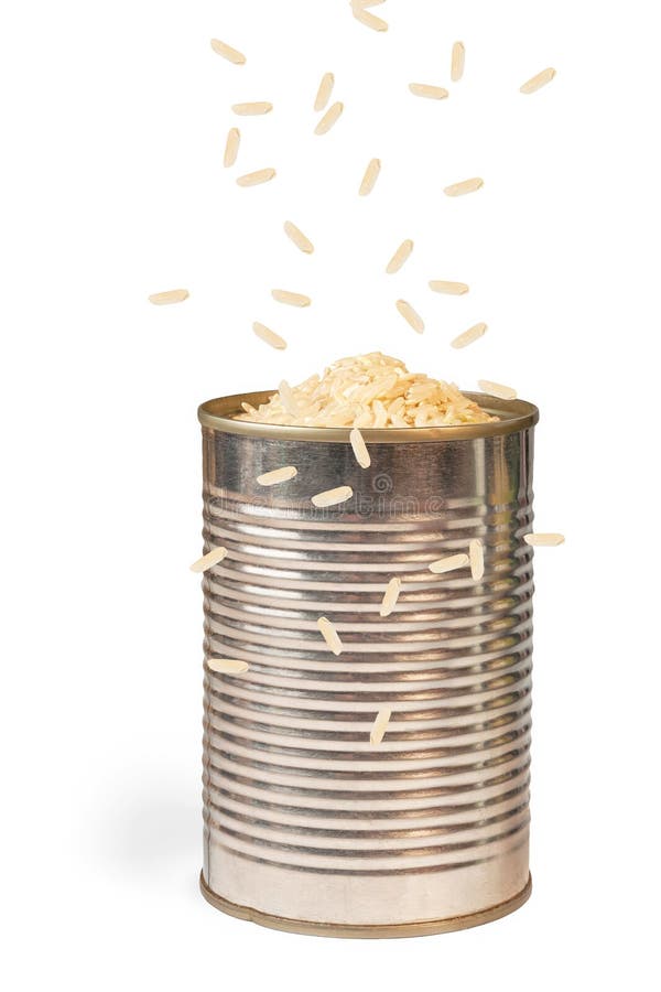 Canned rice stock image. Image of aluminum, organic, isolated - 40406601
