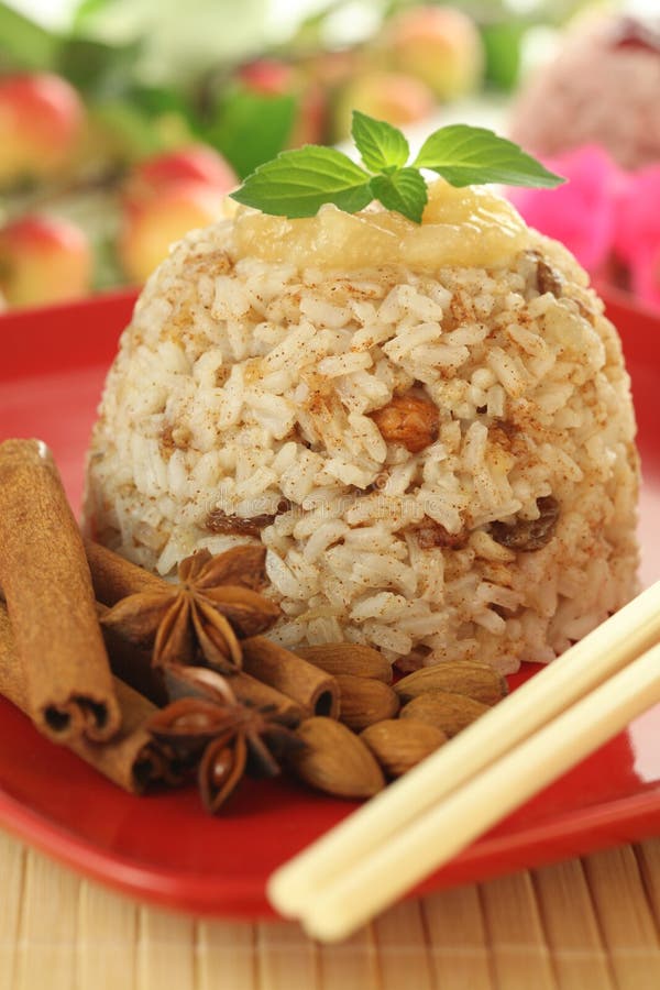 Rice dessert. stock photo. Image of breakfast, sauce - 225174508