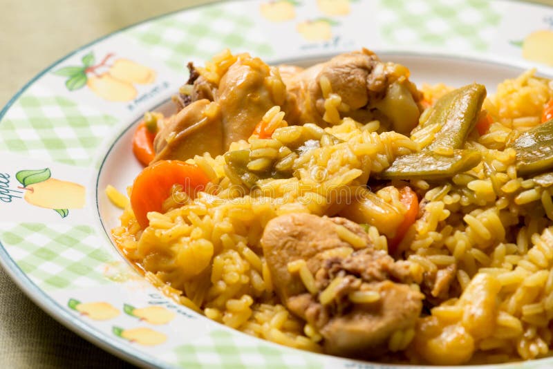 Rice dish with rabbit stock image. Image of chicken, horizontal - 38408583