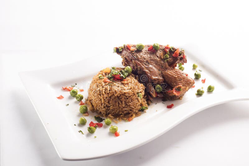 Rice with Dock Arroz Con Pato Peruvian Food Stock Photo - Image of ...