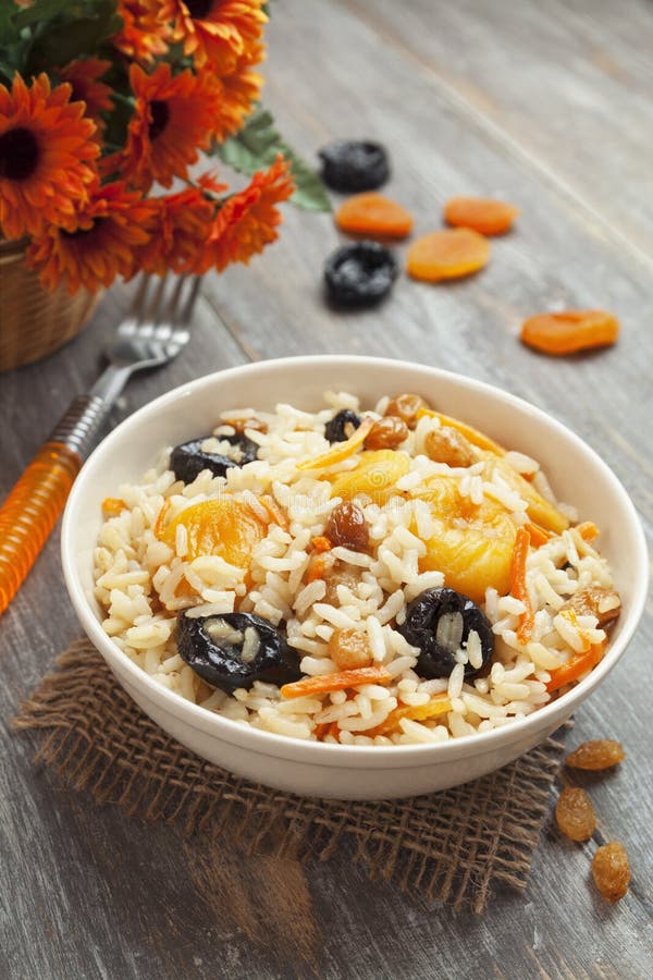 Rice with dried fruit stock photo. Image of corn, organic - 39502796