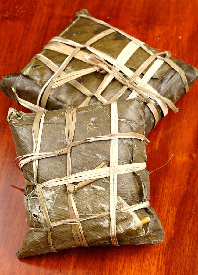 Rice dumpling in white stock image. Image of bamboo, meat - 9669497