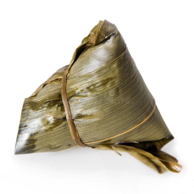 Rice dumpling in white stock image. Image of bamboo, meat - 9669497