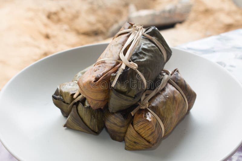 Rice dumpling stock image. Image of healthy, banana, bean - 53900421