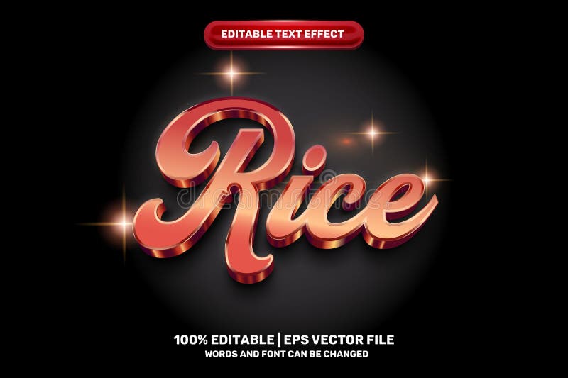 Rice Editable Text Effect Template Stock Illustration - Illustration of ...