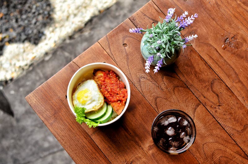 Rice egg fried rice cup stock photo. Image of restaurant - 209356282