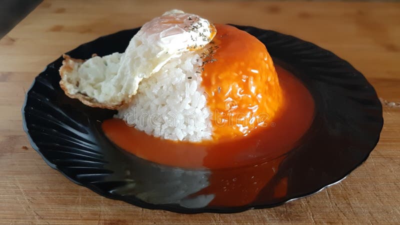Rice, egg and tomato stock photo. Image of eggsand, icing - 190390912