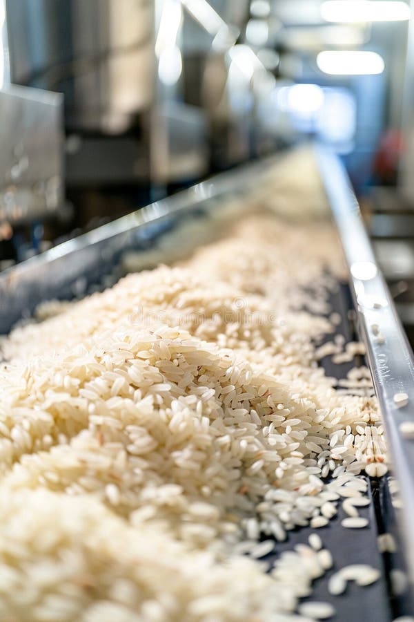 Rice in the Factory Industry. Selective Focus Stock Photo - Image of ...