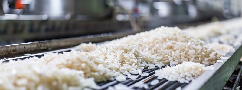 Rice in the Factory Industry. Selective Focus Stock Image - Image of ...