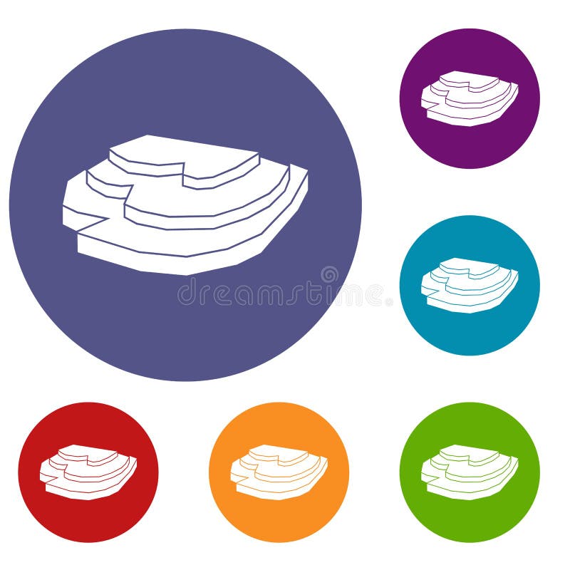 Rice field icons set stock vector. Illustration of blue - 95682875