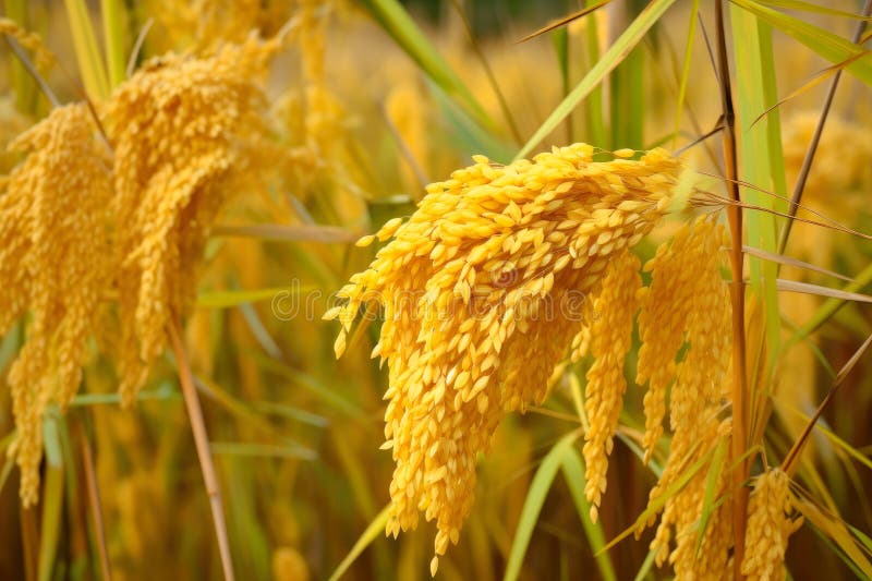 Rice Field and Sky in Farm Ready To Harvest. Stock Illustration ...