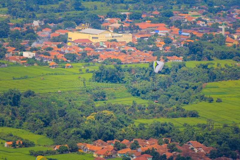 Rice field and village stock image. Image of asia, travel - 142034123
