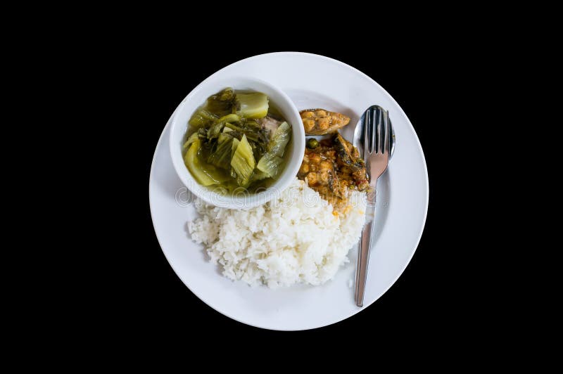Rice with Fish Curry Cooked Pickle. Stock Photo - Image of masala, meal ...