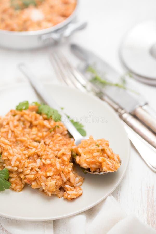 Rice with Fish and Seafood on Plate Stock Image - Image of asian ...