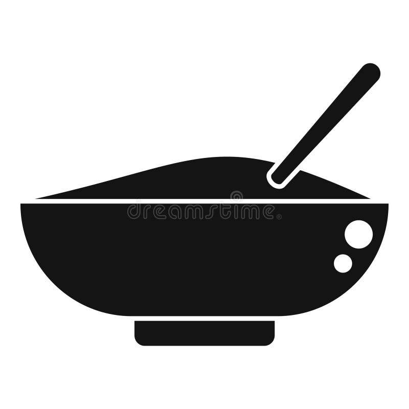 Rice Food Bowl Icon Simple Vector. Container Snack Box Stock Vector ...