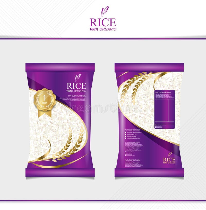 Rice Food or Thai Food, Package, Banner and Poster Template Vector ...
