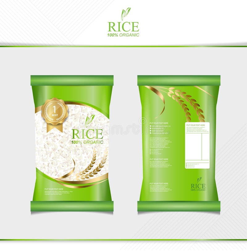 Rice Food or Thai Food, Package, Banner and Poster Template Vector ...