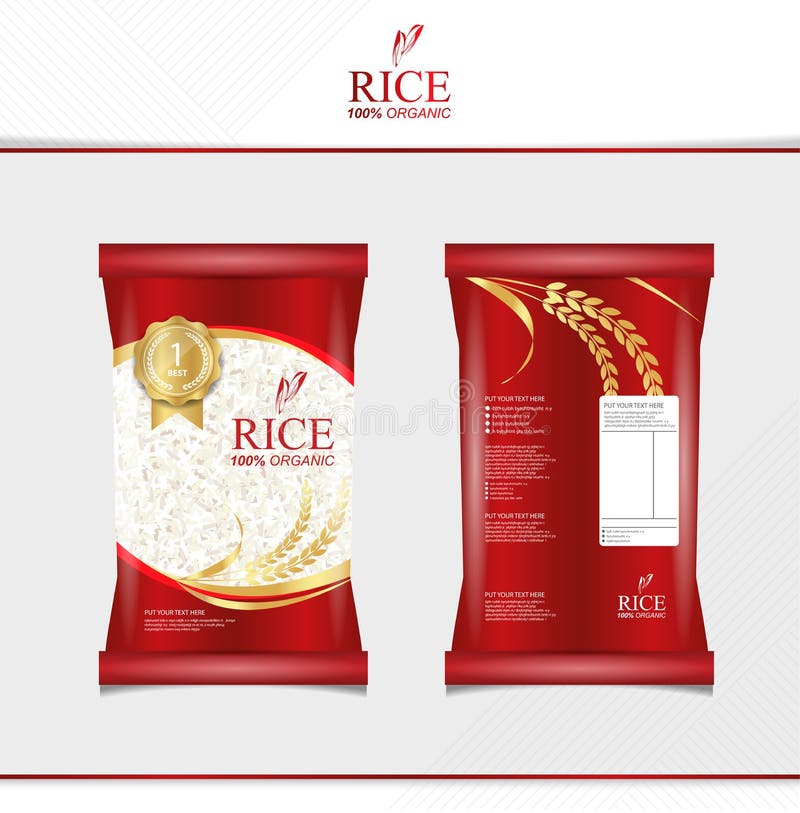 Rice Food or Thai Food, Package, Banner and Poster Template Vector ...