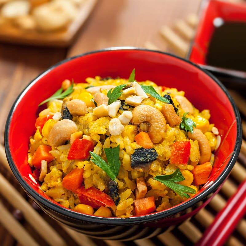 Rice food stock photo. Image of bowl, fresh, cooked, sauce - 58484116