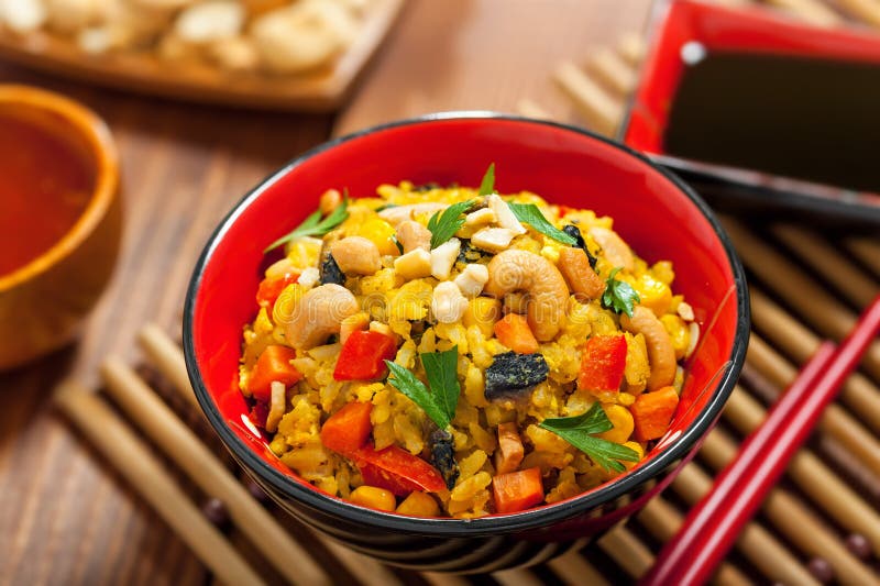 Rice food stock photo. Image of rice, green, chopstick - 58751298