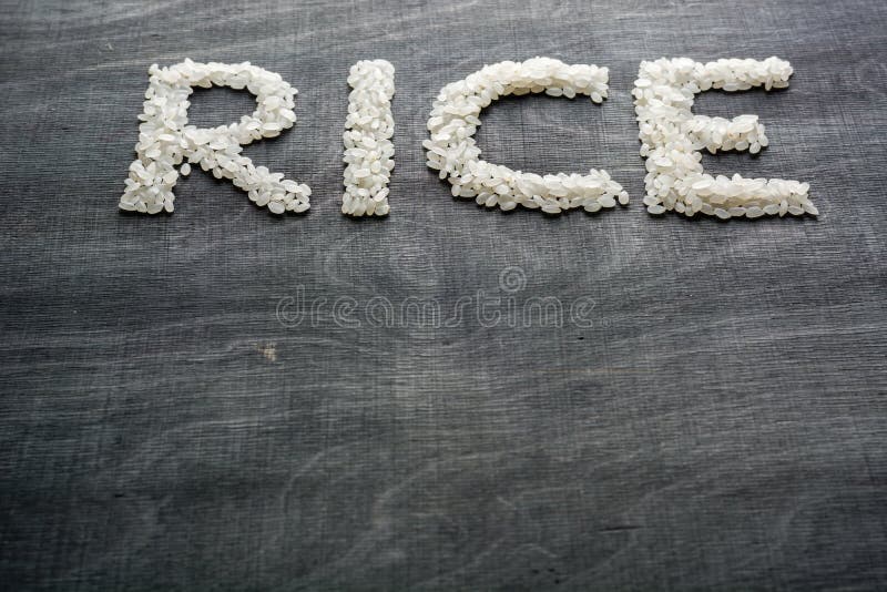 Rice in the Form of Words. View from Above Stock Image - Image of ...