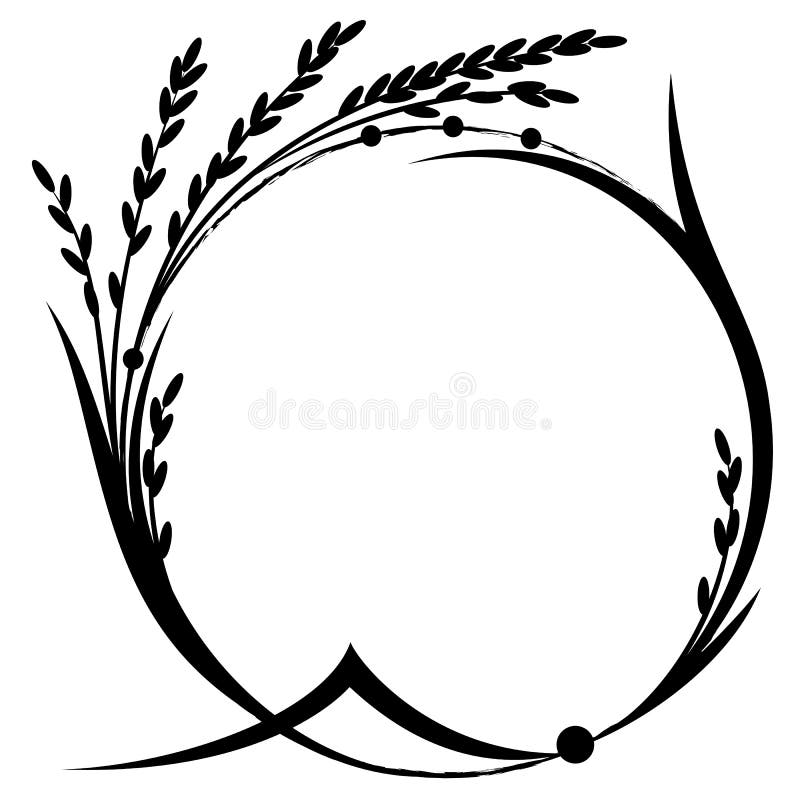 Rice frame stock vector. Illustration of paddy, seed - 91100687