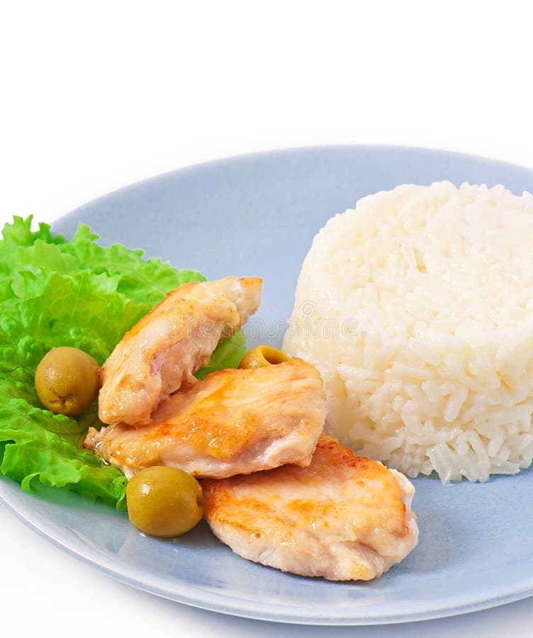 Rice and fried chicken stock photo. Image of chinese - 35651244