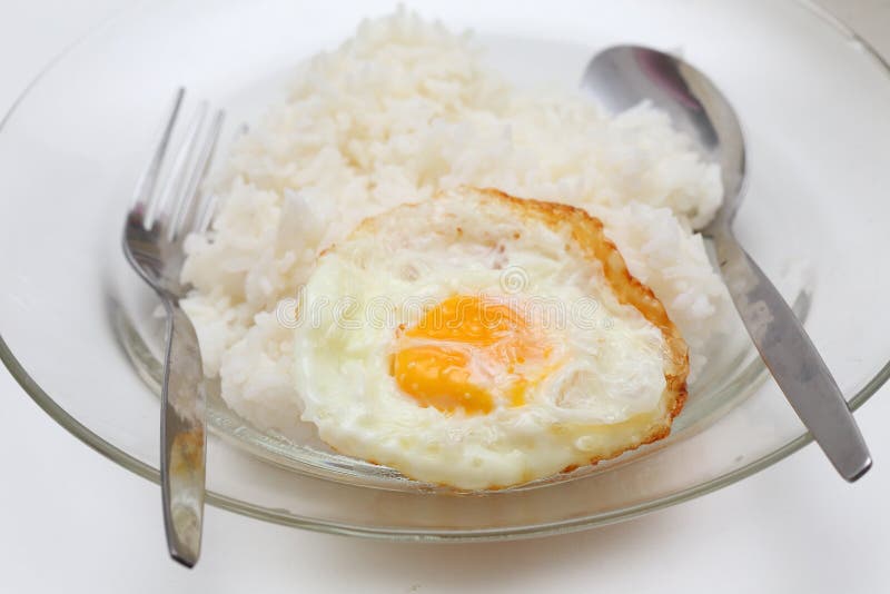 Rice and Fried Eggs of Easy Breakfast Stock Photo - Image of easy ...