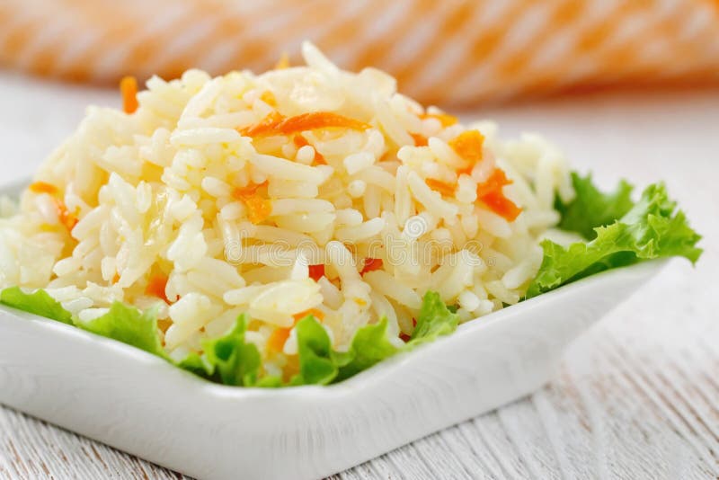 Rice with Fried Vegetables As a Garnish Stock Photo - Image of organic ...